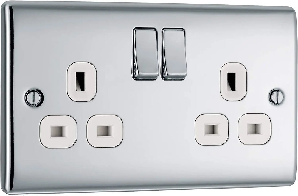 Double Plug Sockets – Switched, USB, Chrome & Brass | ACAS Electrical