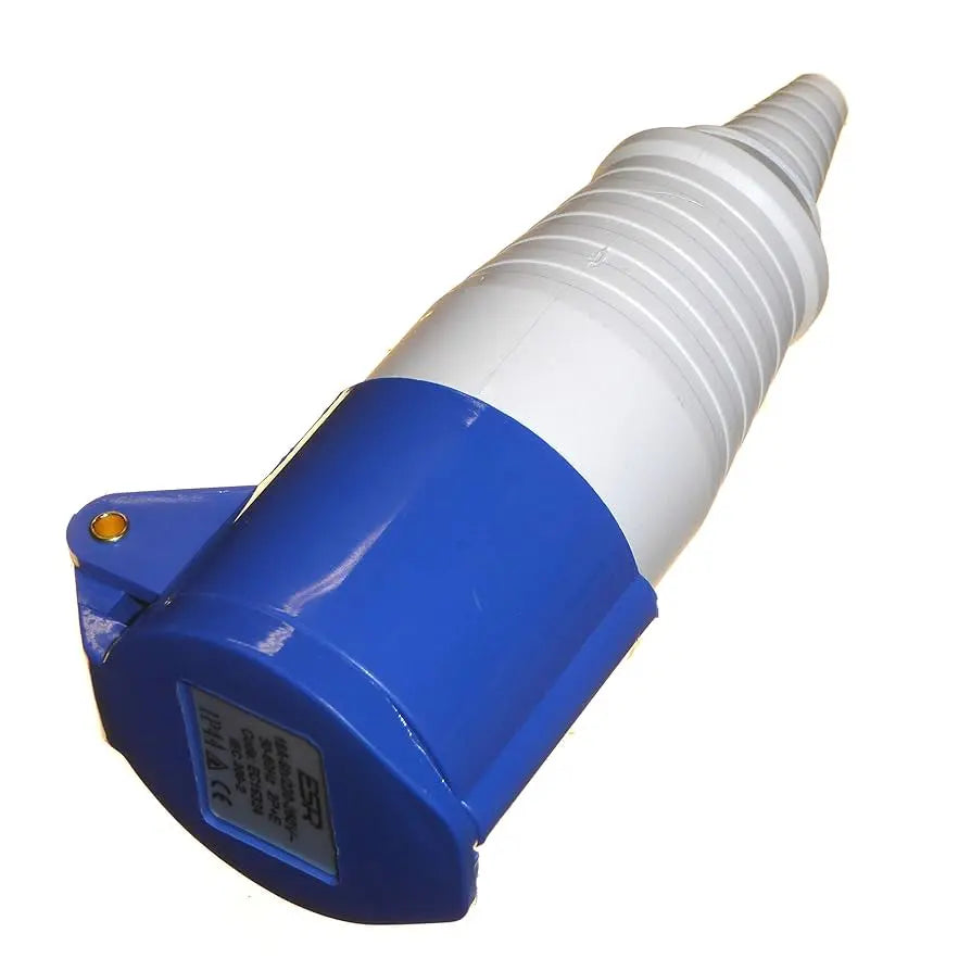 ESR 16 Amp 3 Pin Eco Coupler Socket 2P+E Industrial IP44 Blue 250V EC1