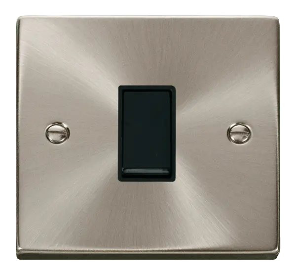 Click Deco Satin Chrome 1 Gang Intermediate Light Switch with Black ...