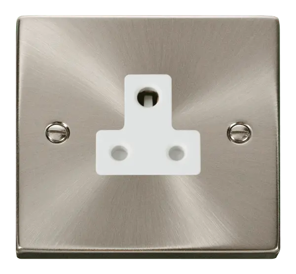 Click Deco Satin Chrome 1G 5A Round Pin Socket White Insert VPSC038WH ...