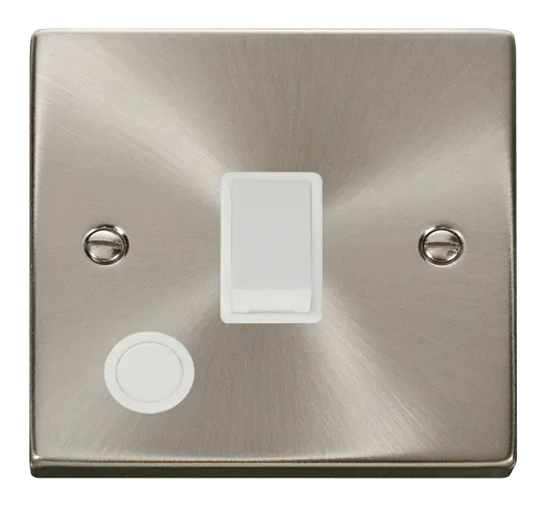 Click Deco Satin Chrome 20A Double Pole Switch with Flex Outlet with ...