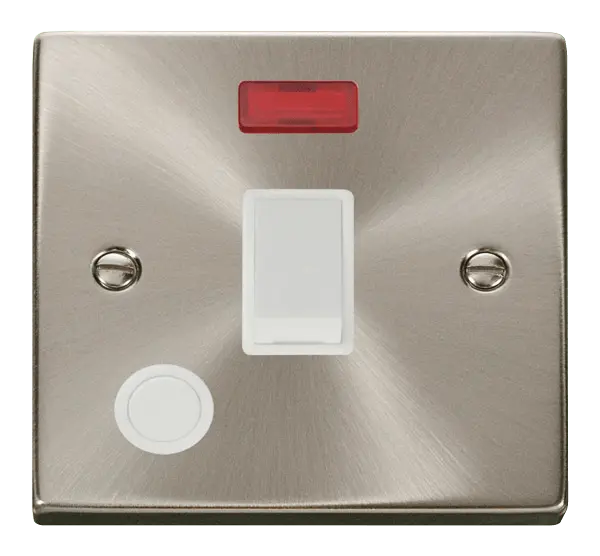 Click Deco Satin Chrome 20A Double Pole Switch with Neon and Flex ...