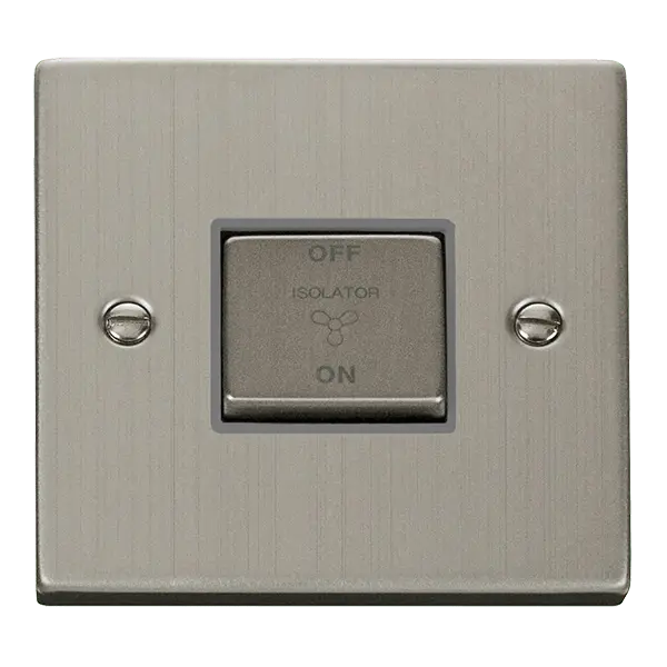 Click Deco Stainless Steel 10A INGOT 3 POLE FAN ISOLATION PLATE SWITCH ...