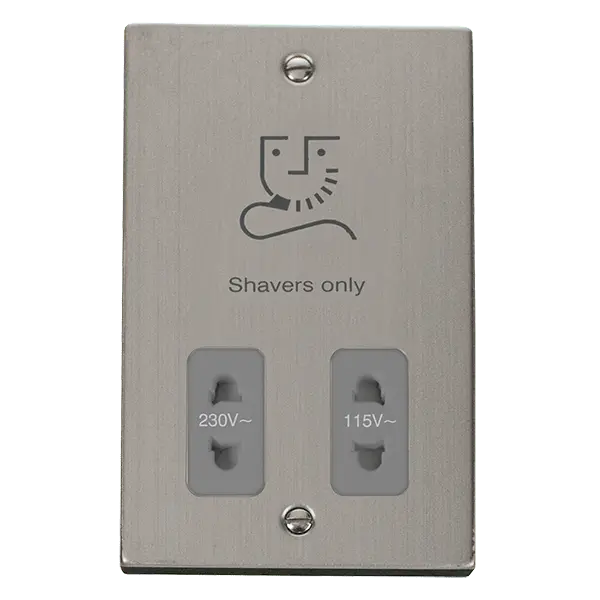 Click Deco Stainless Steel 115V/230V Dual Voltage Shaver Socket Outlet ...
