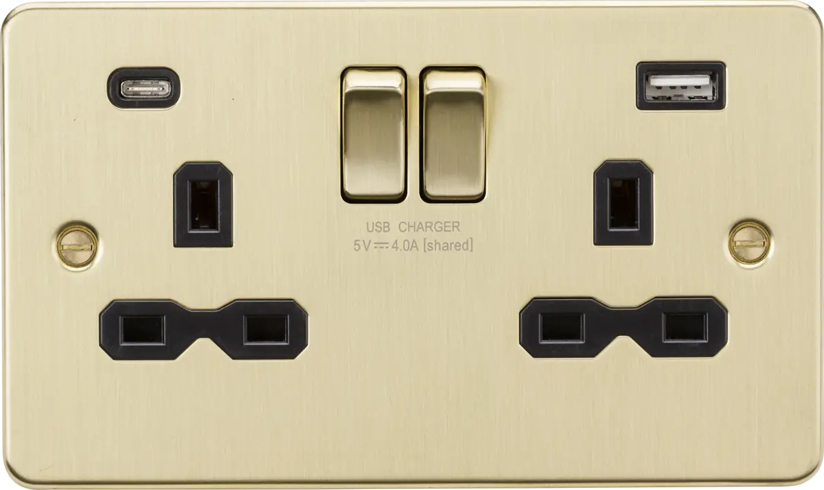 Knightsbridge 13A 2G SP Switched Socket with Dual USB A+C (5V DC 4.0 ...