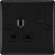 BG Matt Black Single Socket 1 Gang 13A Double Pole Switched Socket – N
