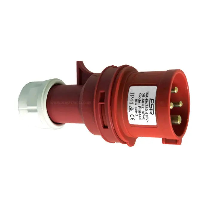 ESR Fast Fit 16A 4 Pin Trailing Plug – Red (3P+E), IP44 Industrial – P