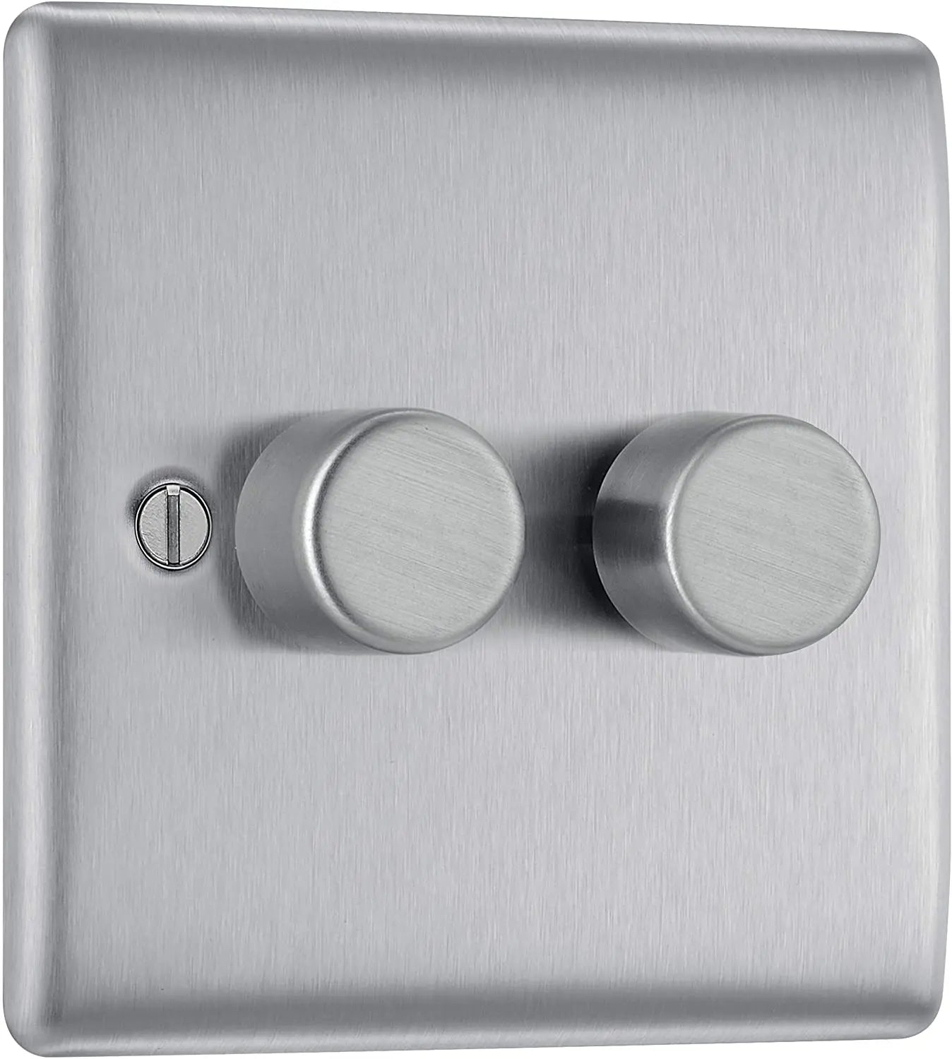 BG Nexus Brushed Steel 2 Gang Dimmer Switch – NBS82-01