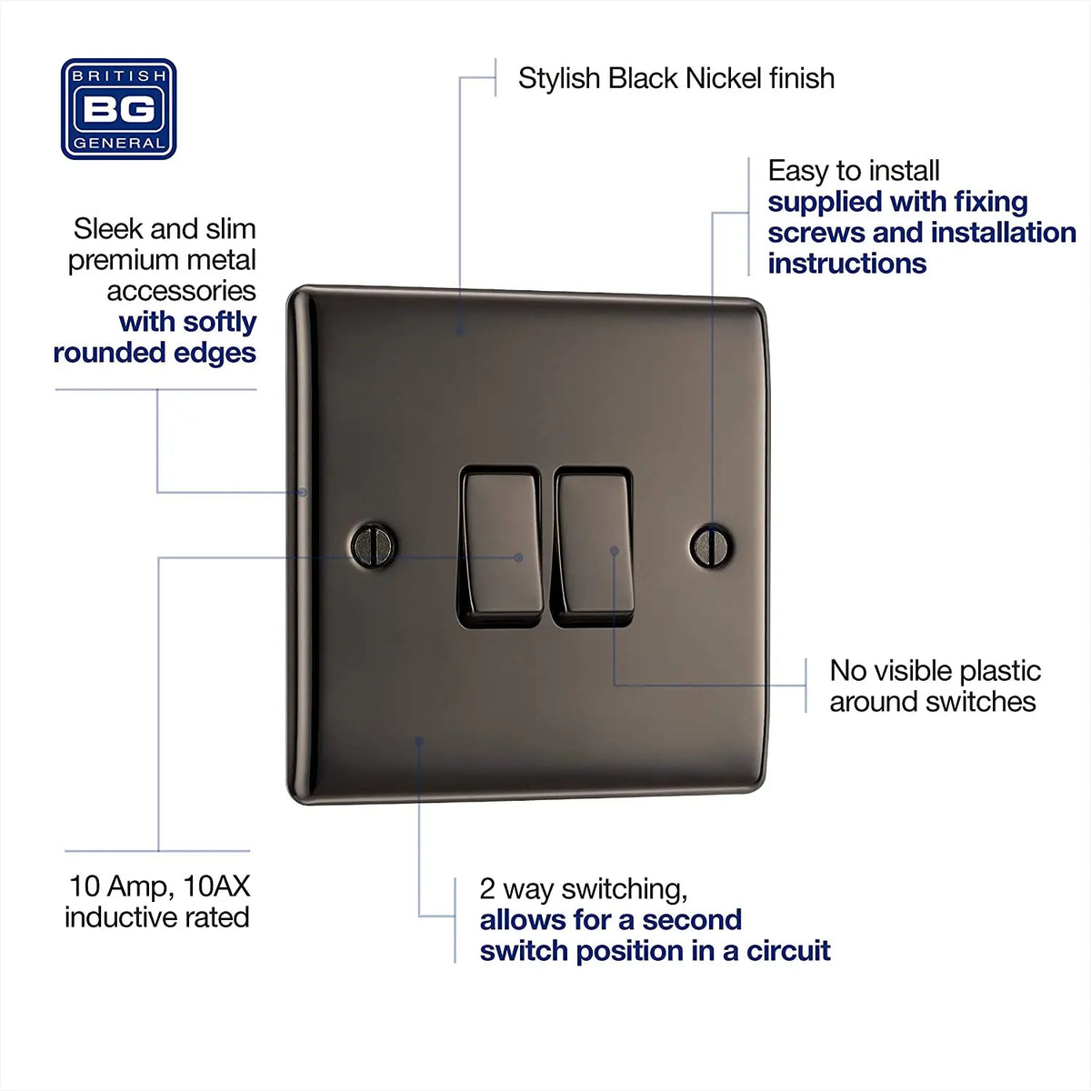 Double Light Switch | 2 Gang Light Switch - ACAS Electrical