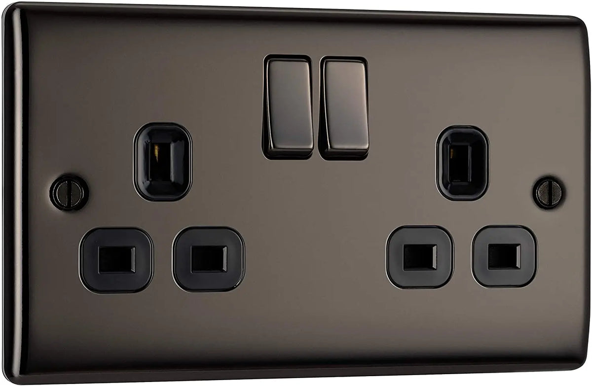 Double Sockets / 2-Gang Plug Sockets – Chrome, Brass, Black & USB
