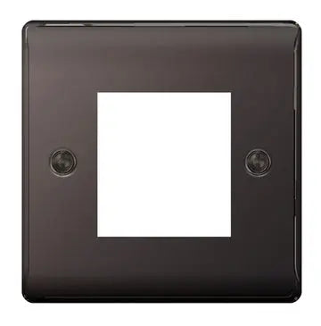 BG Nexus NBNEMS2-01 Metal 2 Gang Euro Module Front Plate in Black Nickel